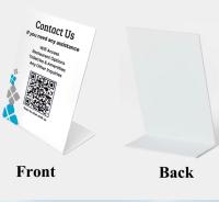 China PVC QR Code Display Stand L Shaped Barcode Display Stand White For Business for sale