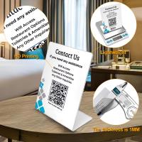 China PVC QR Code Display Stand L Shaped Barcode Display Stand White For Business for sale