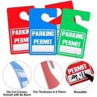 China Reusable Plastic Tag Labels Red Green Blue Custom Parking Permit Hang Tags for sale