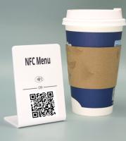 China White / Black NFC Display Stand Acrylic QR Display Stand For Public Use for sale