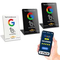 China Custom Acrylic Google Review NFC Stand 105x72mm Restaurant Table Display for Hotel for sale
