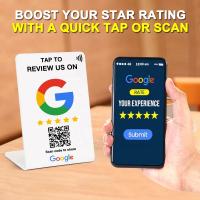 China Custom Acrylic Google Review NFC Stand 105x72mm Restaurant Table Display for Hotel for sale