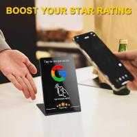 China Custom Acrylic Google Review NFC Stand 105x72mm Restaurant Table Display for Hotel for sale