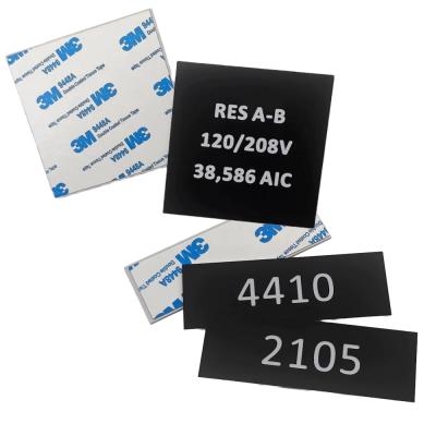 China Custom 1.2mm ABS Plastic Labels Blank CNC Laser Engraving Nameplates with Adhesive Backing or Holes for sale