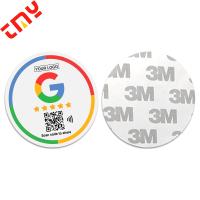 China Custom RFID NFC Epoxy Smart Tag Sticker Waterproof Rewritable Chip 213 215 216 Google Review Plate with Logo for sale
