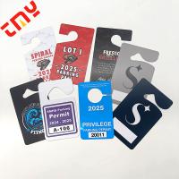 China Custom PVC RFID Parking Hang Tag 110x70mm Reusable Rearview Mirror Pass for Access Control for sale