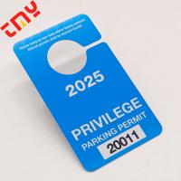 China Custom PVC RFID Parking Hang Tag 110x70mm Reusable Rearview Mirror Pass for Access Control for sale