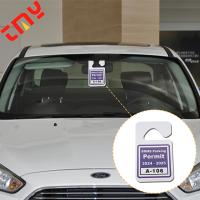 China Custom PVC RFID Parking Hang Tag 110x70mm Reusable Rearview Mirror Pass for Access Control for sale