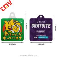 China Custom PVC Vinyl Hang Tag Label HD Printing Eco Friendly Die Cut Shape 110x80mm for sale