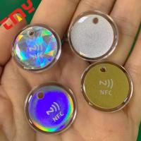 China Custom RFID Transparent NFC Epoxy Sticker 40mm 50mm Anti Metal 3D Dome for Social Media for sale