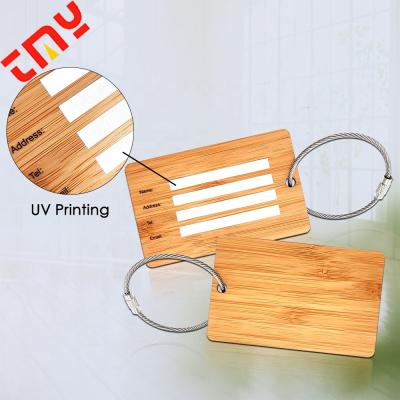 China Custom Engraveable Wooden Luggage Tag 110x70mm Durable Travel Label for Hotel Airplane Cruise for sale