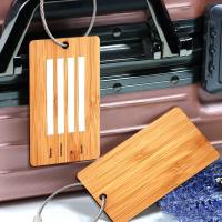 China Custom Engraveable Wooden Luggage Tag 110x70mm Durable Travel Label for Hotel Airplane Cruise for sale