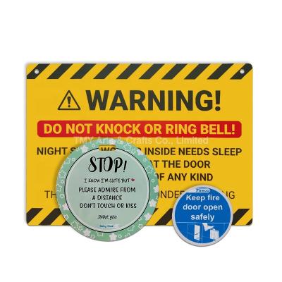 China Custom PVC Do Not Knock or Ring Bell Sign Weather-Resistant Outdoor Warning Label 0.3-1mm for sale