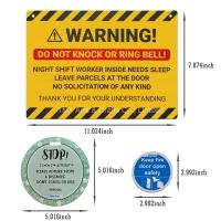 China Custom PVC Do Not Knock or Ring Bell Sign Weather-Resistant Outdoor Warning Label 0.3-1mm for sale