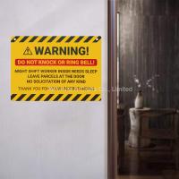 China Custom PVC Do Not Knock or Ring Bell Sign Weather-Resistant Outdoor Warning Label 0.3-1mm for sale
