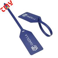 China Custom PVC Self-Locking Luggage Hang Tag 1.85x3.94in with Logo Print for Travel Identification for sale