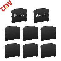 China Custom Plastic Kitchen Pantry Basket Labels Clips With Holder Rewritable Removable Black Labels For Storage Bin for sale