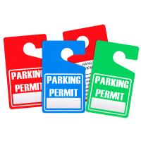 China Custom PVC Parking Permit Hang Tag Reusable Erasable 1.85x3.94in Red Green Blue for Handicap Temporary Access for sale