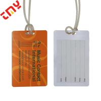 China Custom PVC Hard Plastic Luggage Tag 0.3-1mm Thick UV Print Waterproof Writable Label with Loop Rope for sale