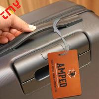 China Custom PVC Hard Plastic Luggage Tag 0.3-1mm Thick UV Print Waterproof Writable Label with Loop Rope for sale