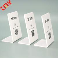China Customized Plastic NFC Menu Stands For Public Use Labels Social Media Acrylic Qr Code Restaurant Table Displaying for sale