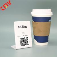 China Customized Plastic NFC Menu Stands For Public Use Labels Social Media Acrylic Qr Code Restaurant Table Displaying for sale