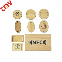 China Custom RFID Wood Tag NFC Smart Access Control Card 13.56 MHz with Keyring 110x150mm for sale