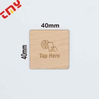 China Custom RFID Wooden NFC Tag Labels Bamboo Programmable 40x60mm Writable Plates for Gift for sale