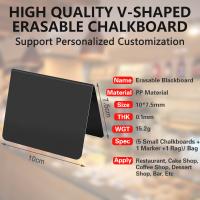 China Plastic V Shape Chalk Board Sign Board Blank Mini Blackboard Stand Label Table Display For Retail for sale