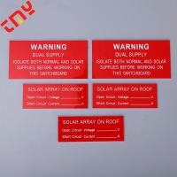 China Customize Engraved Plastic Abs Solar System Panels Warning Label Kit Tag High Voltage Pv Warning Safety Strong Self-Adhesive for sale