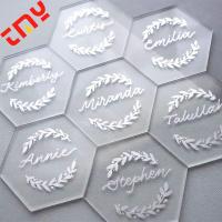 China Custom Acrylic Table Numbers Stand Name Place Cards 2mm Thickness Luxury Wedding Welcome Sign with Holder for sale