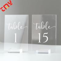 China Custom Acrylic Table Numbers Stand Name Place Cards 2mm Thickness Luxury Wedding Welcome Sign with Holder for sale
