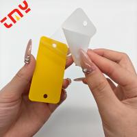 China Custom Blank Fiber Tags 10 Mil Thick Vinyl Self Laminating Adhesive Backing Waterproof Labels 70x50mm for sale