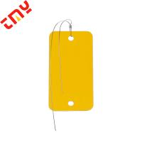 China Custom Blank Fiber Tags 10 Mil Thick Vinyl Self Laminating Adhesive Backing Waterproof Labels 70x50mm for sale