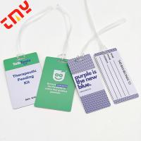 China Custom Hard Plastic PVC Luggage Label 110x70mm with Loop Rope Writable ID Tag for sale