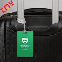 China Custom Hard Plastic PVC Luggage Label 110x70mm with Loop Rope Writable ID Tag for sale
