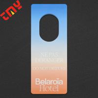 China Custom PVC Do Not Disturb Sign Hotel Door Hanger 240x85mm Digital Printing for sale