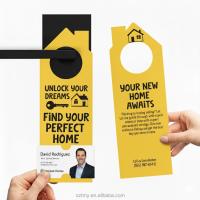 China Custom Plastic PVC Door Hangers 0.76mm Thickness Real Estate Open House Sign Flyers for sale