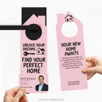 China Custom Plastic PVC Door Hangers 0.76mm Thickness Real Estate Open House Sign Flyers for sale