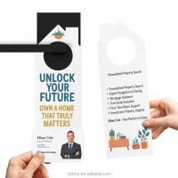 China Custom Plastic PVC Door Hangers 0.76mm Thickness Real Estate Open House Sign Flyers for sale