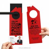 China Custom Plastic PVC Door Hangers 0.76mm Thickness Real Estate Open House Sign Flyers for sale