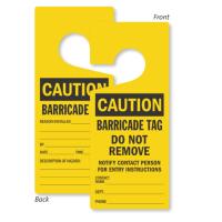 China Custom Plastic Reversible Door Knob Hanger Employee Safety Label Identification 0.76mm for sale