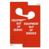 China Custom Plastic Reversible Door Knob Hanger Employee Safety Label Identification 0.76mm for sale