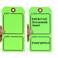 China Custom 2-Part Safety Lockout Tags 110x70mm OSHA ANSI Danger Equipment Locked Out Tear Off Stub Numbered for sale