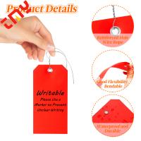 China Blank Writable Waterproof Plastic Tags 6 1/4 x 3 1/8 Inches with Steel Wire Heavy Duty Outdoor Security for sale