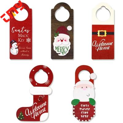 China Custom Printed Plastic Merry Christmas Hanging Tags 120x70mm for Room Decoration for sale