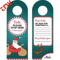 China Custom Printed Plastic Merry Christmas Hanging Tags 120x70mm for Room Decoration for sale