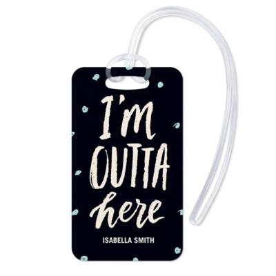 China Custom Hard PVC Luggage Tags 100x50mm with UV Print and Plastic Loop Rope for Travel for sale