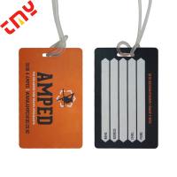 China Custom Hard PVC Luggage Tags 100x50mm with UV Print and Plastic Loop Rope for Travel for sale