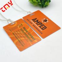 China Custom Hard PVC Luggage Tags 100x50mm with UV Print and Plastic Loop Rope for Travel for sale